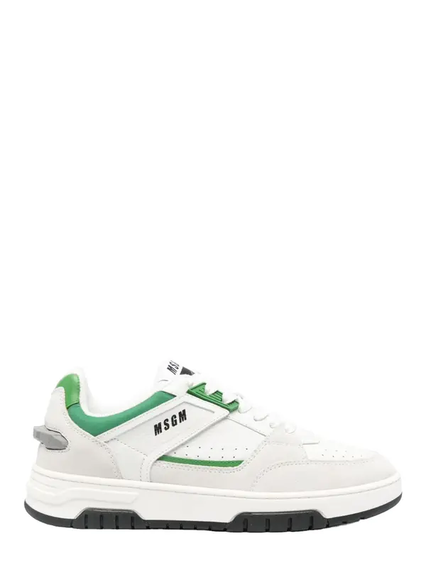 MSGM Panelled Leather Sneakers - Neutrals