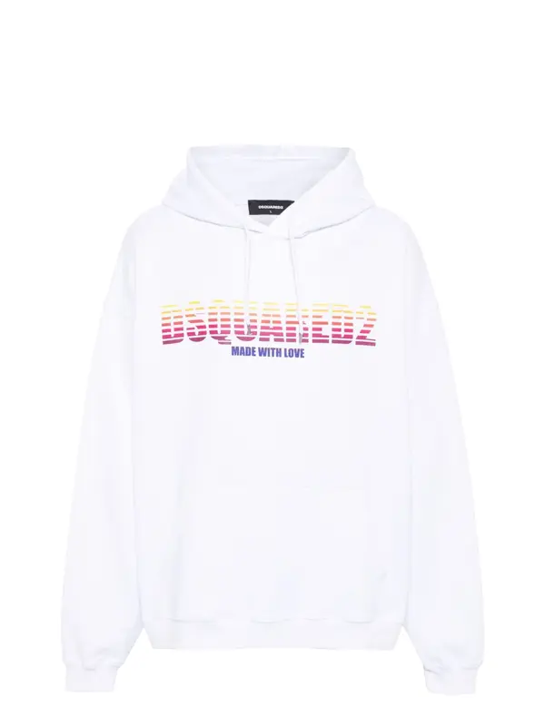 Dsquared2 Logo-print Cotton Hoodie - White