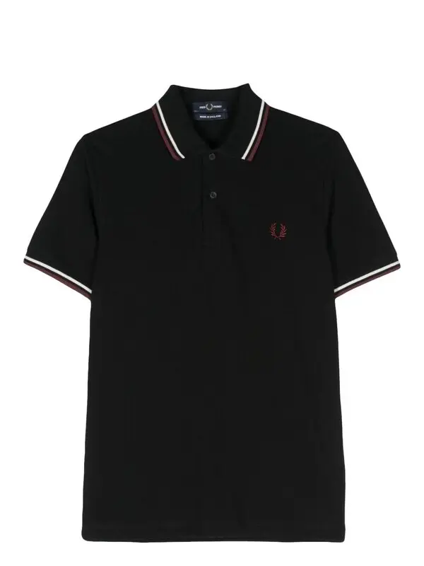Fred Perry Logo-embroidered Polo Shirt - Black