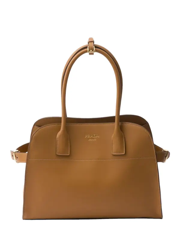Prada Leather Tote Bag - Brown