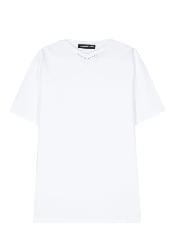 Y/project Logo-appliqué Cotton T-shirt - White