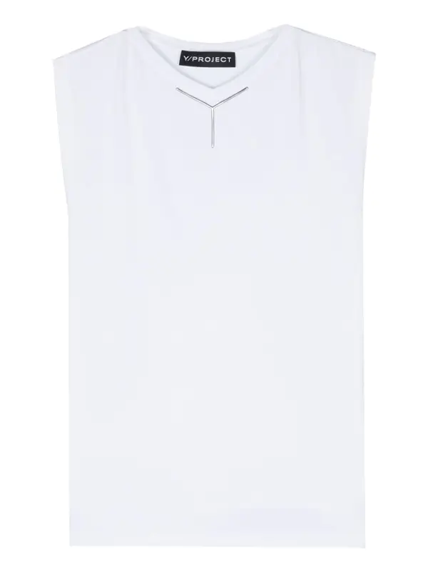 Y/project Logo-appliqué Tank Top - White