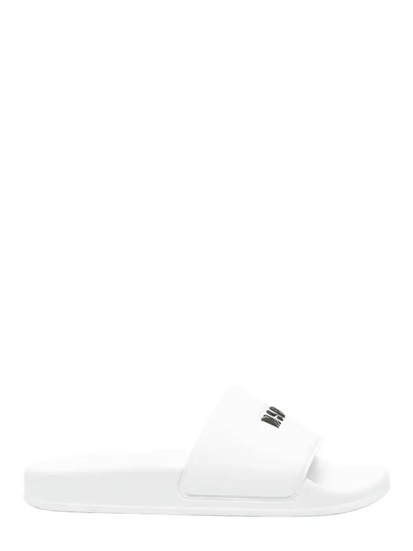 MSGM Logo-embossed Slides - White