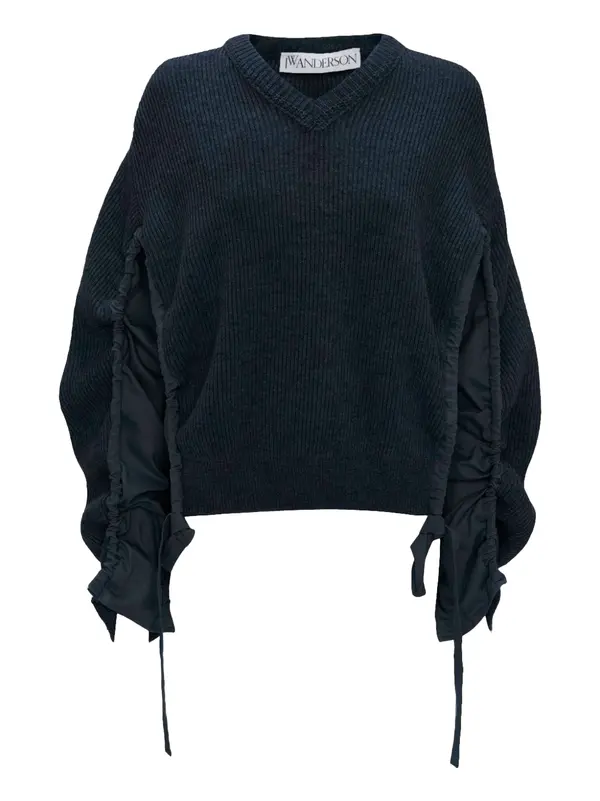 JW Anderson Ruched Wool-blend Jumper - Blue