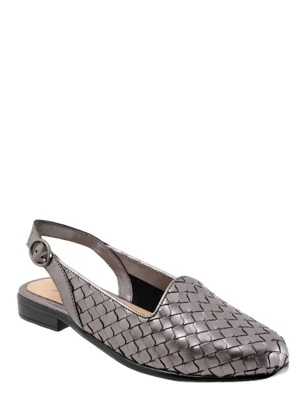 Trotters Lea Slingback Flat - Pewter