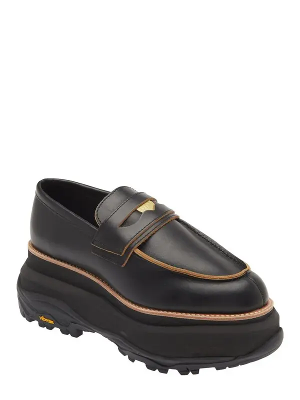 Sacai Platform Penny Loafer - Black