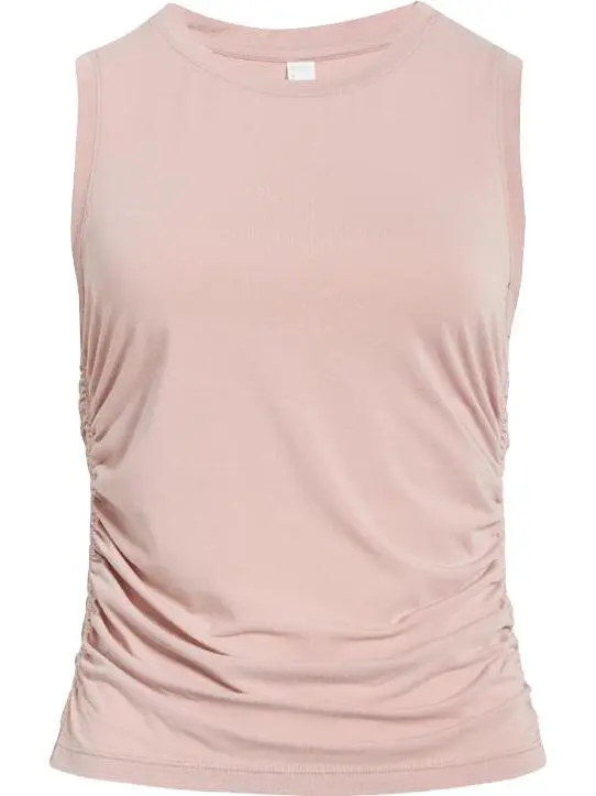 Zella Breathe Ruched Tank - Pink Fawn