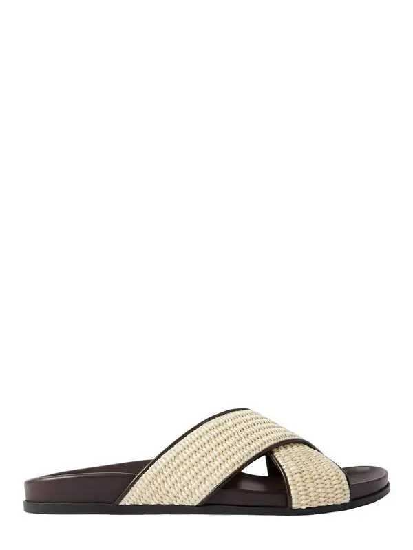 Manolo Blahnik Chiltern Raffia Sandals - Neutrals
