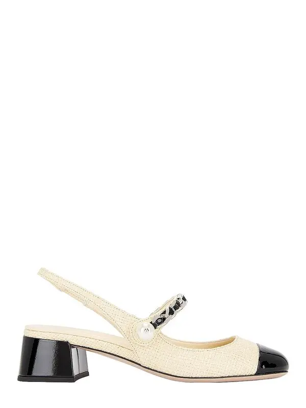 Miu Miu Slingback Pump - Naturale & Nero