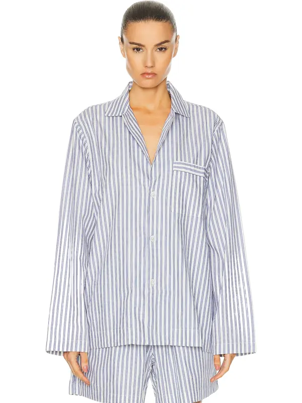 TEKLA Long Sleeve Stripe Shirt - Skagen Stripes