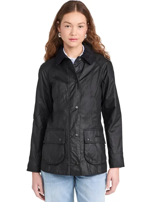 Barbour Beadnell Wax Jacket - Black