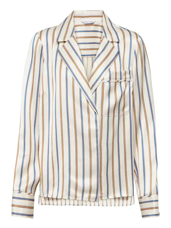 Veronica Beard Lusanne Striped Satin Shirt - Multicoloured