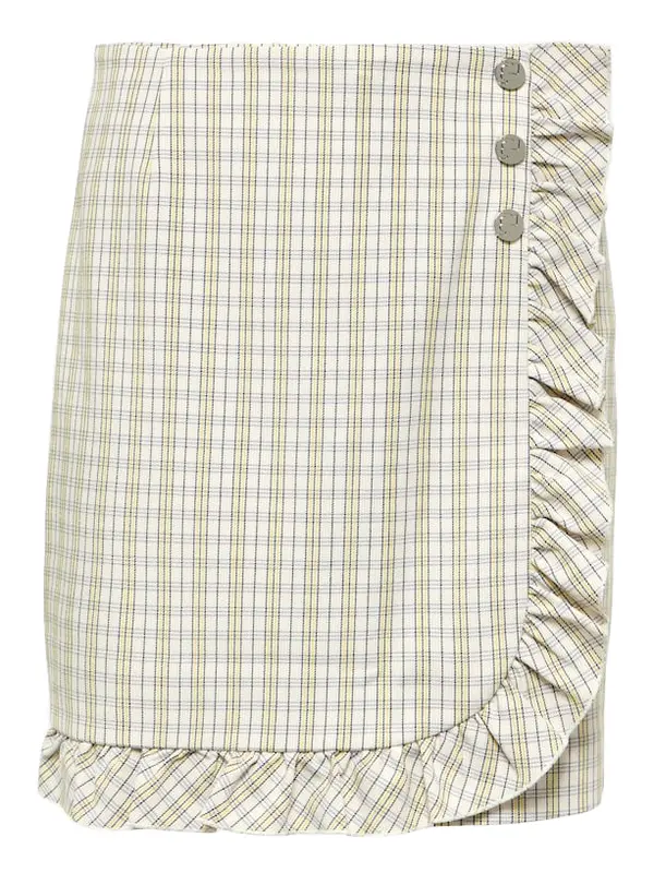 Tory Burch Ruffled Pinstripe Skort - White