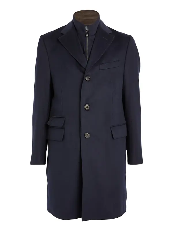 Corneliani Virgin Wool Overcoat - Navy