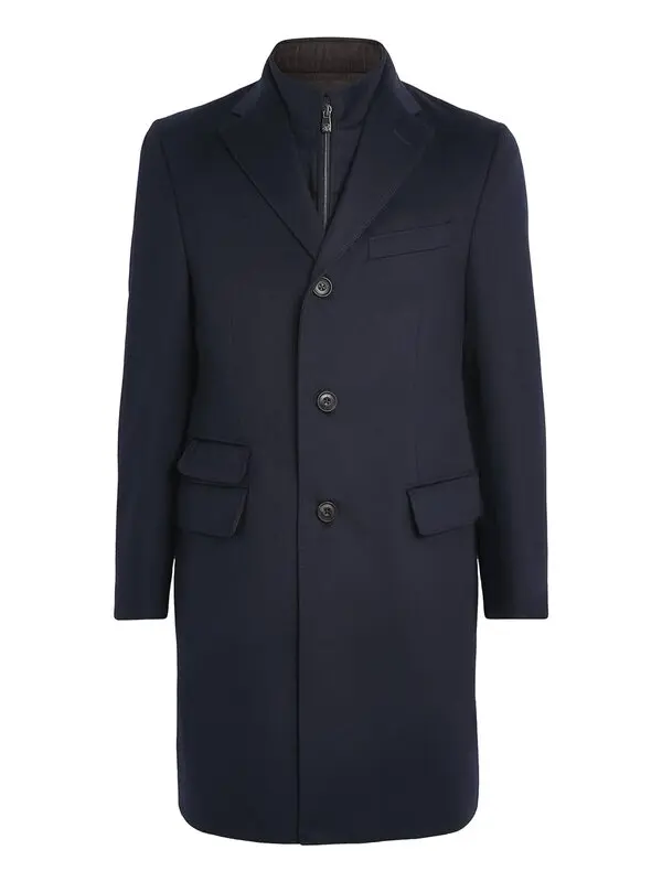 Corneliani Virgin Wool Overcoat - Navy