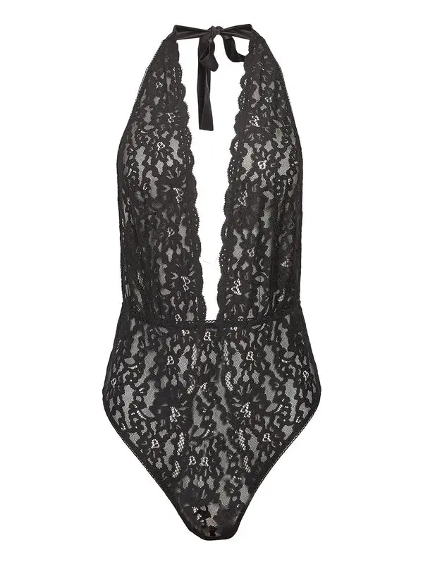 Fleur Du Mal Charlotte Halter Teddy - Black