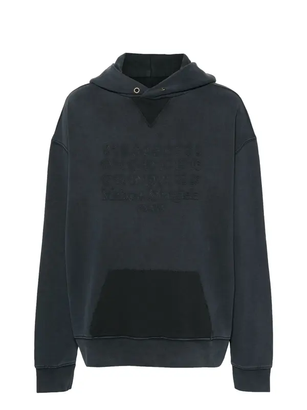 MAISON MARGIELA Numbers-motif Cotton Hoodie - Grey