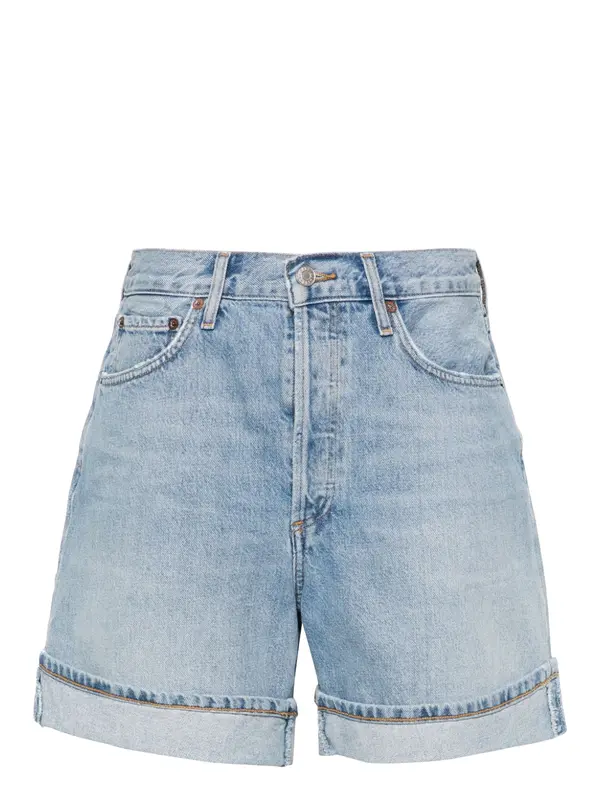 AGOLDE Dame High-waisted Denim Shorts - Blue