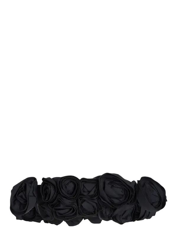 Giambattista Valli Rose-embellished Cropped Top - Black