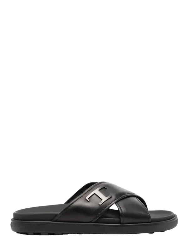 TOD'S Leather Sandals - Black