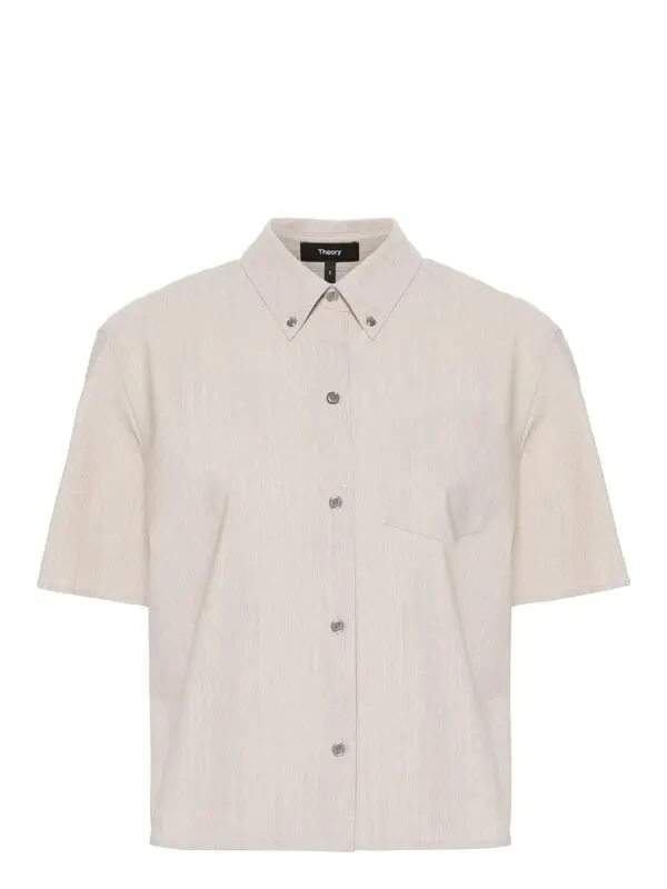 Theory Mélange-effect Shirt - Neutrals