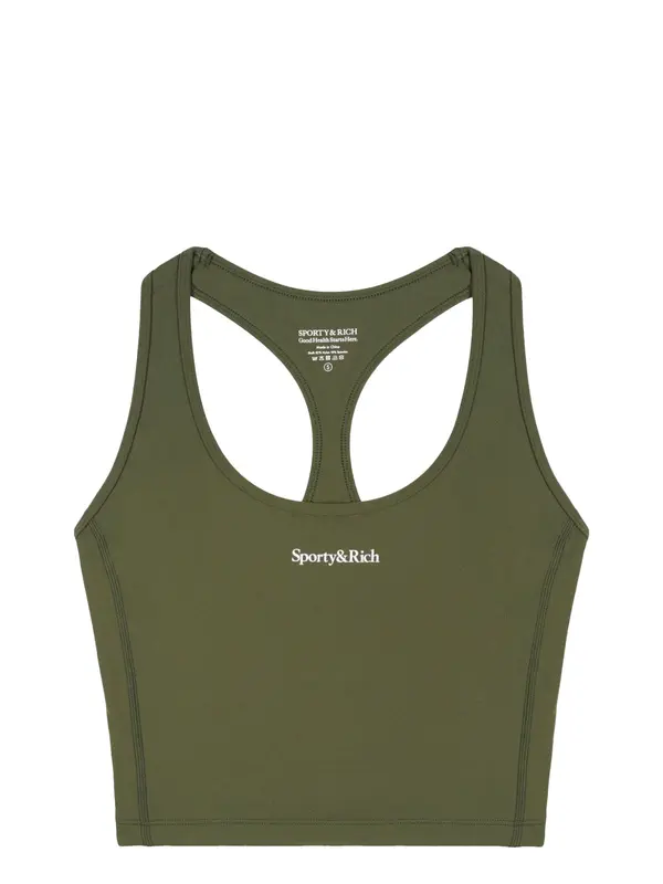 SPORTY & RICH Serif Logo Sports Tank Top - Green