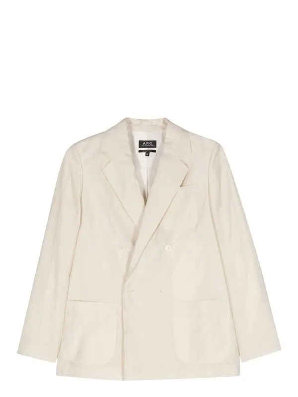 A.p.c. Double-breasted Crepe Blazer - Neutrals