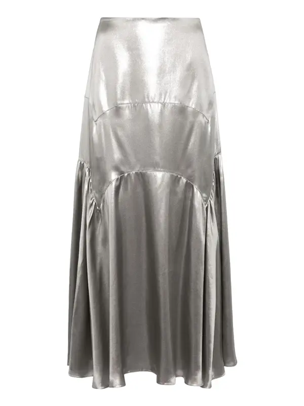 LANVIN Metallic Long Skirt - Silver