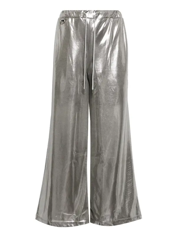 DOUBLET Metallic-finish Wide-leg Trousers - Silver