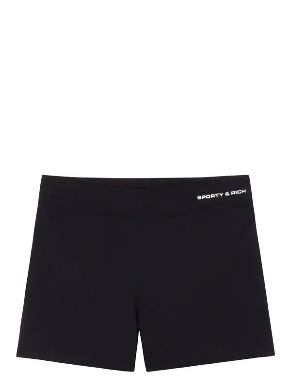 SPORTY & RICH Logo-print Shorts - Black