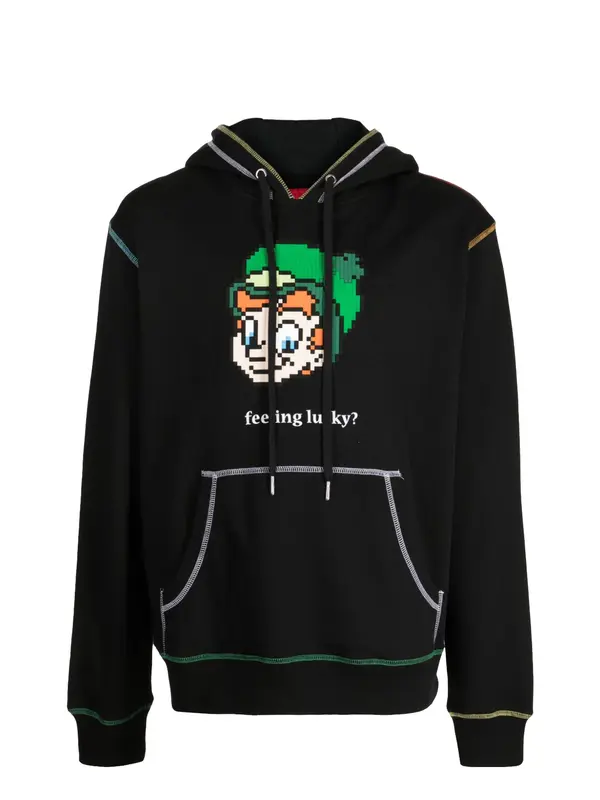 MOSTLY HEARD RARELY SEEN Feeling Lucky Graphic Hoodie - Black