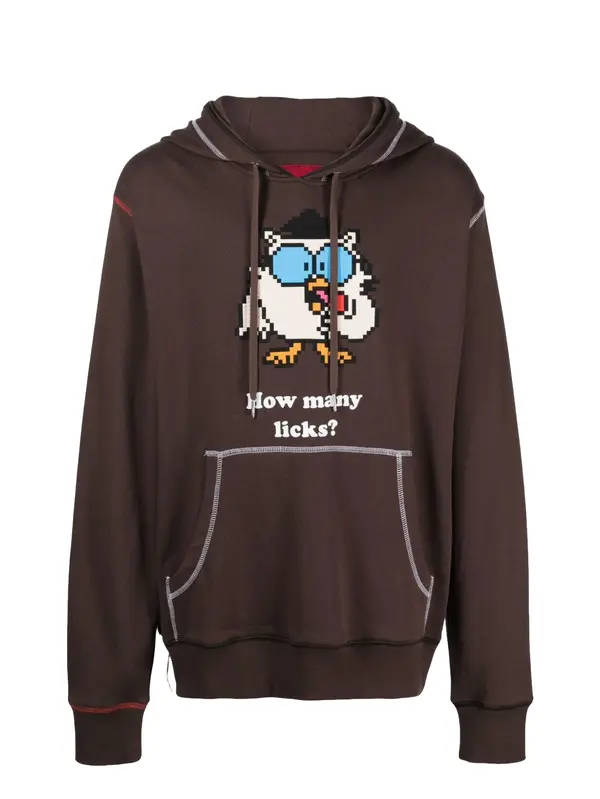 MOSTLY HEARD RARELY SEEN How Many Licks Graphic-print Cotton Hoodie - Brown
