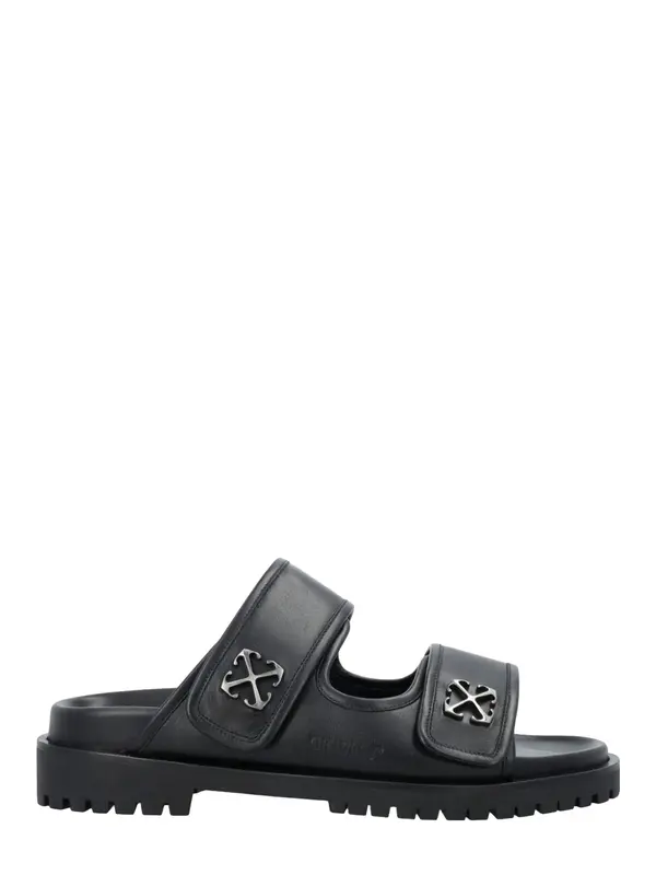 Off-White Arrows-motif Leather Sandals - Black