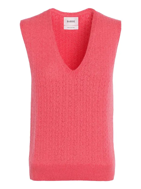 BARRIE V-neck Cashmere Top - Pink