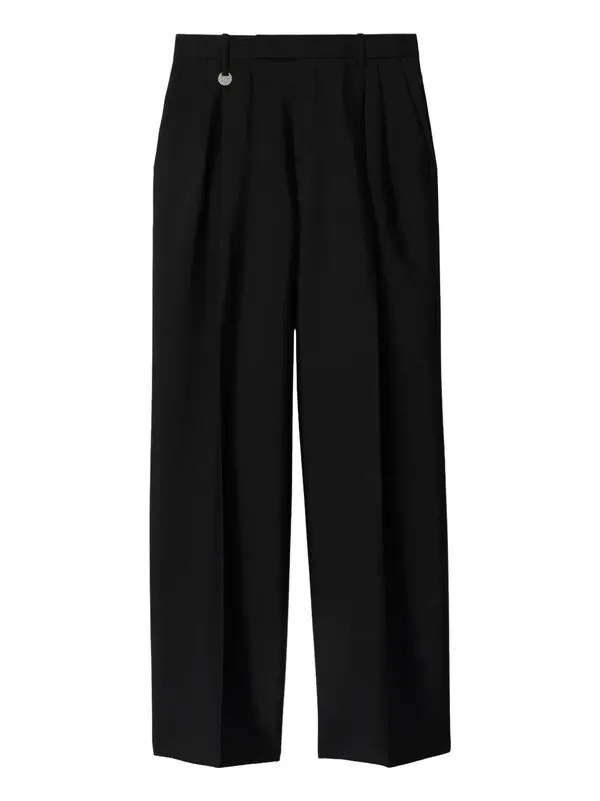 Burberry Wool-silk Tailored Trousers - Black