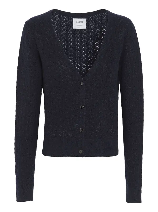 BARRIE V-neck Cashmere Cardigan - Blue