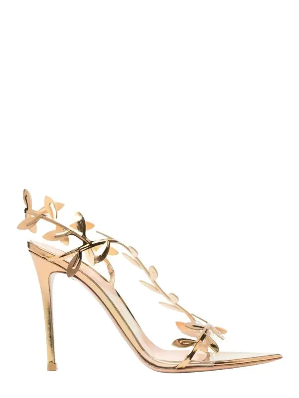 GIANVITO ROSSI Flavia 105mm Leather Sandals - Gold