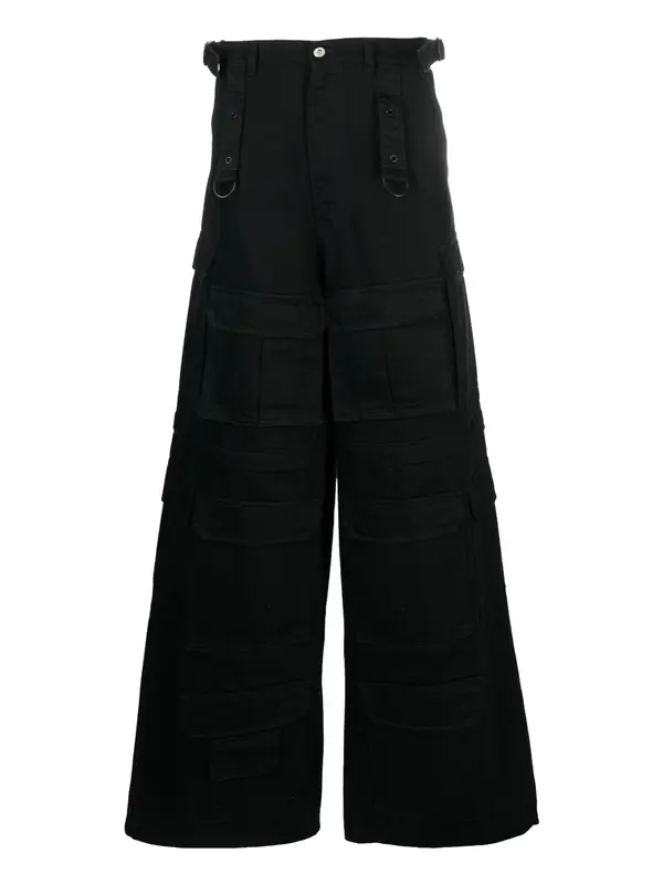 Vetements Wide-leg Cargo Trousers - Black