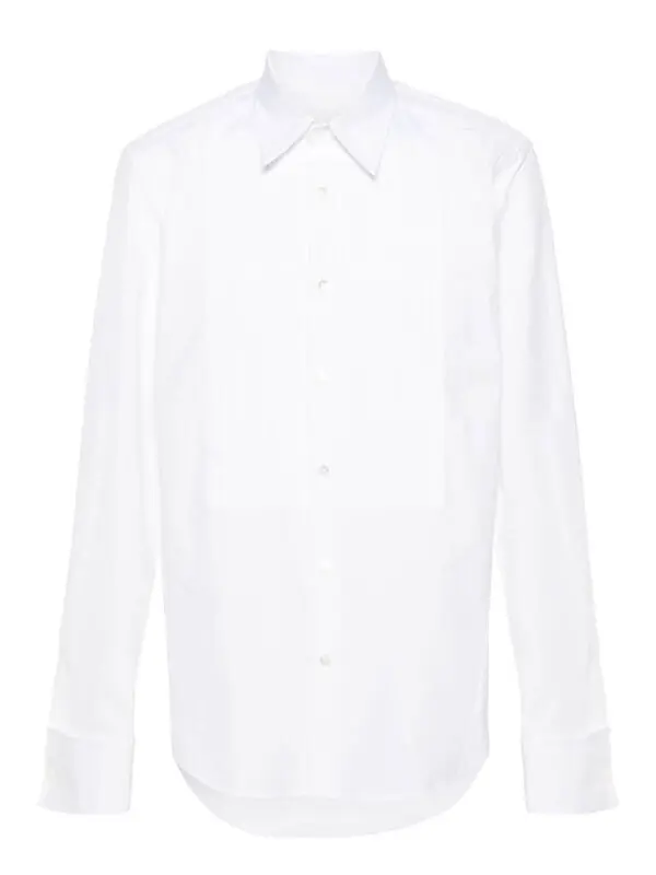 LANVIN Pintuck-detail Cotton Shirt - White