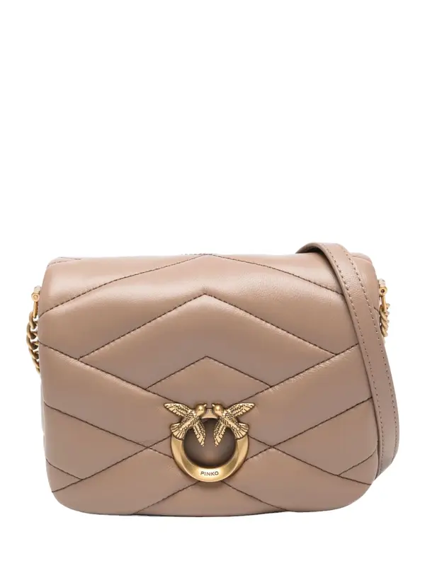 Pinko Love Click Quilted Shoulder Bag - Neutrals