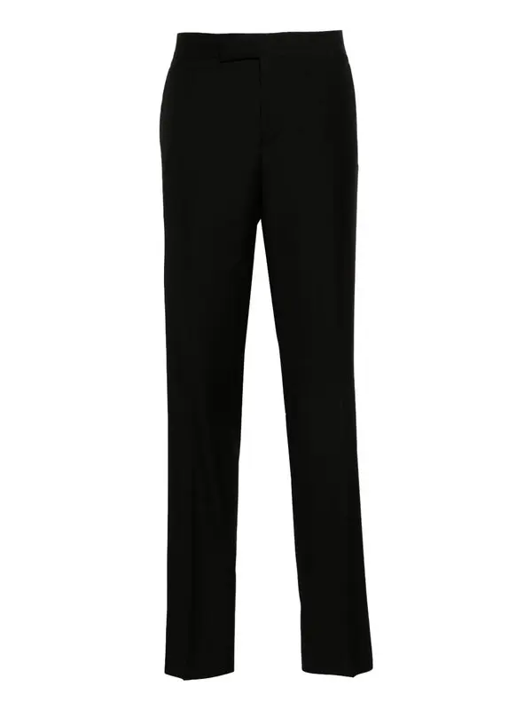 LARDINI Tapered Wool Trousers - Black