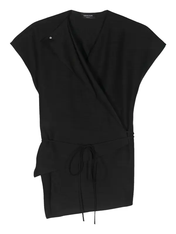 Fabiana Filippi Asymmetric Wrap Blouse - Black