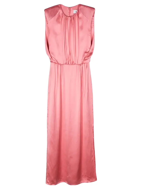 YVES SALOMON Pleat-detail Satin Dress - Pink