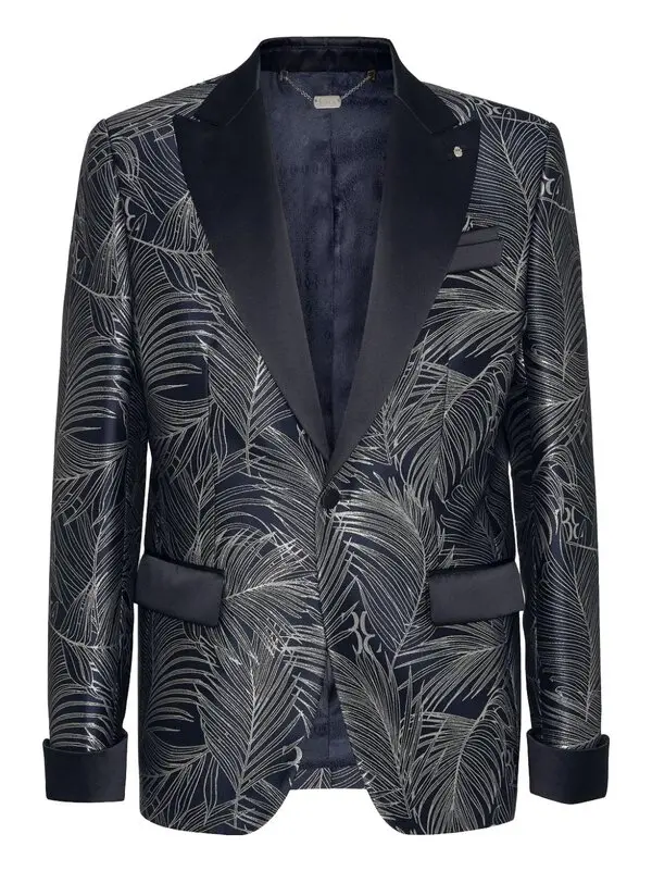 BILLIONAIRE Jacquard Single-breasted Blazer - Blue