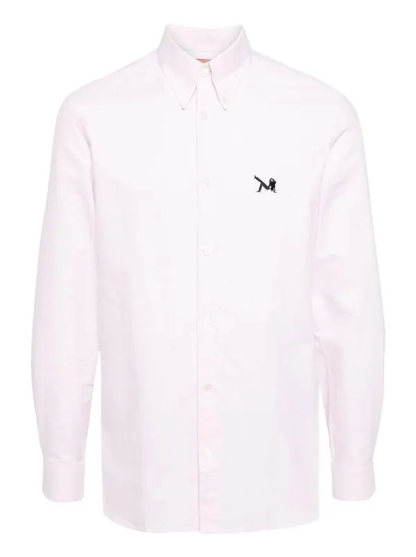 Calvin Klein Logo-appliqué Cotton Shirt - Pink