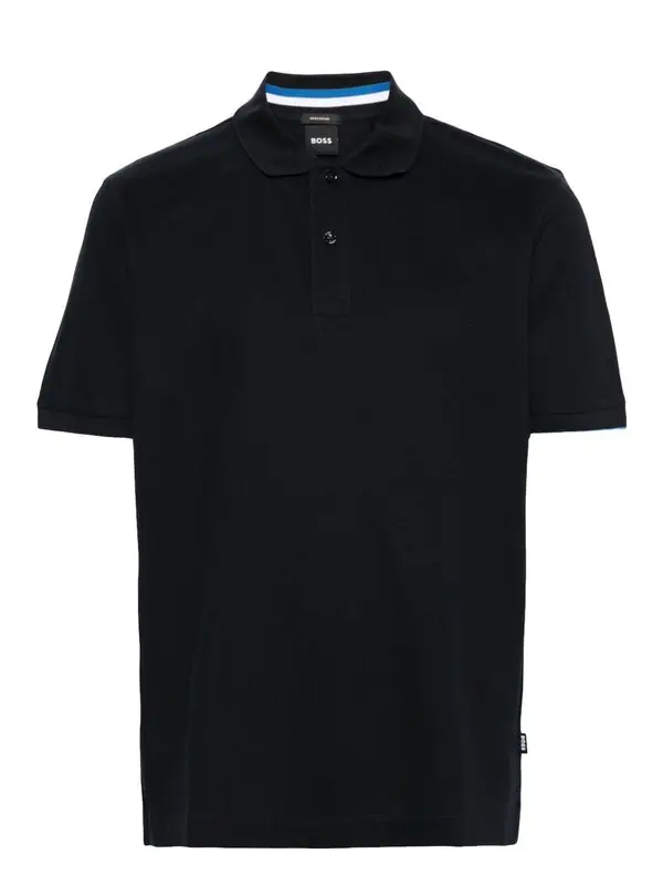 BOSS Piqué-weave Cotton Polo Shirt - Blue