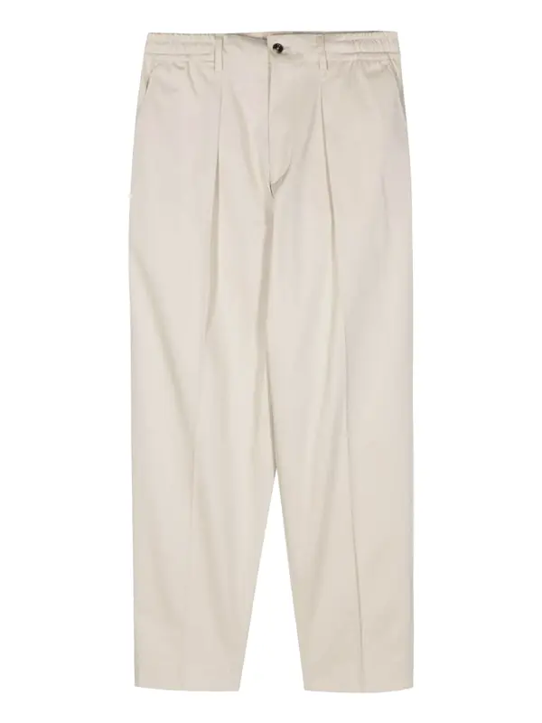 DELL'OGLIO Dominique Twill Trousers - Neutrals