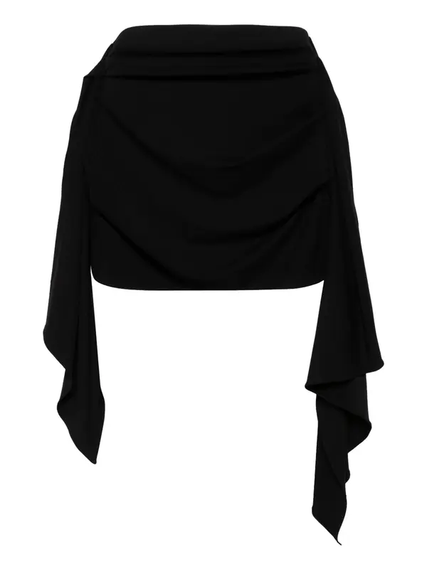 Attico Draped Stretch-jersey Mini Skirt - Black