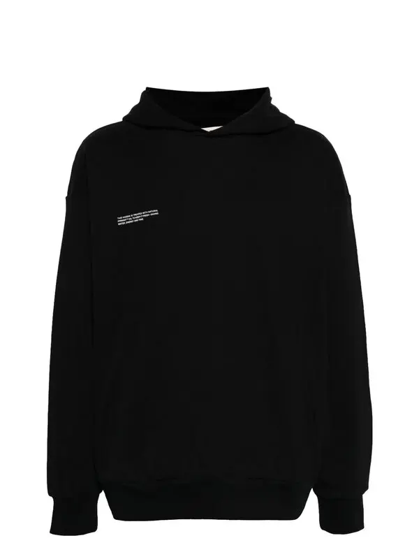 PANGAIA Logo-print Organic-cotton Hoodie - Black