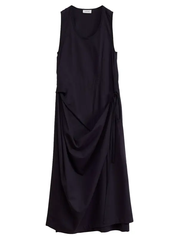 LEMAIRE Sleeveless Cotton Wrap Dress - Black